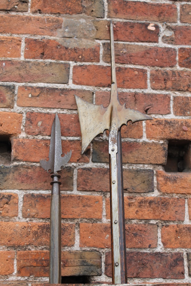 TWO REPRODUCTION CEREMONIAL / RE-ENACTMENT MEDIEVAL POLEARMS ...