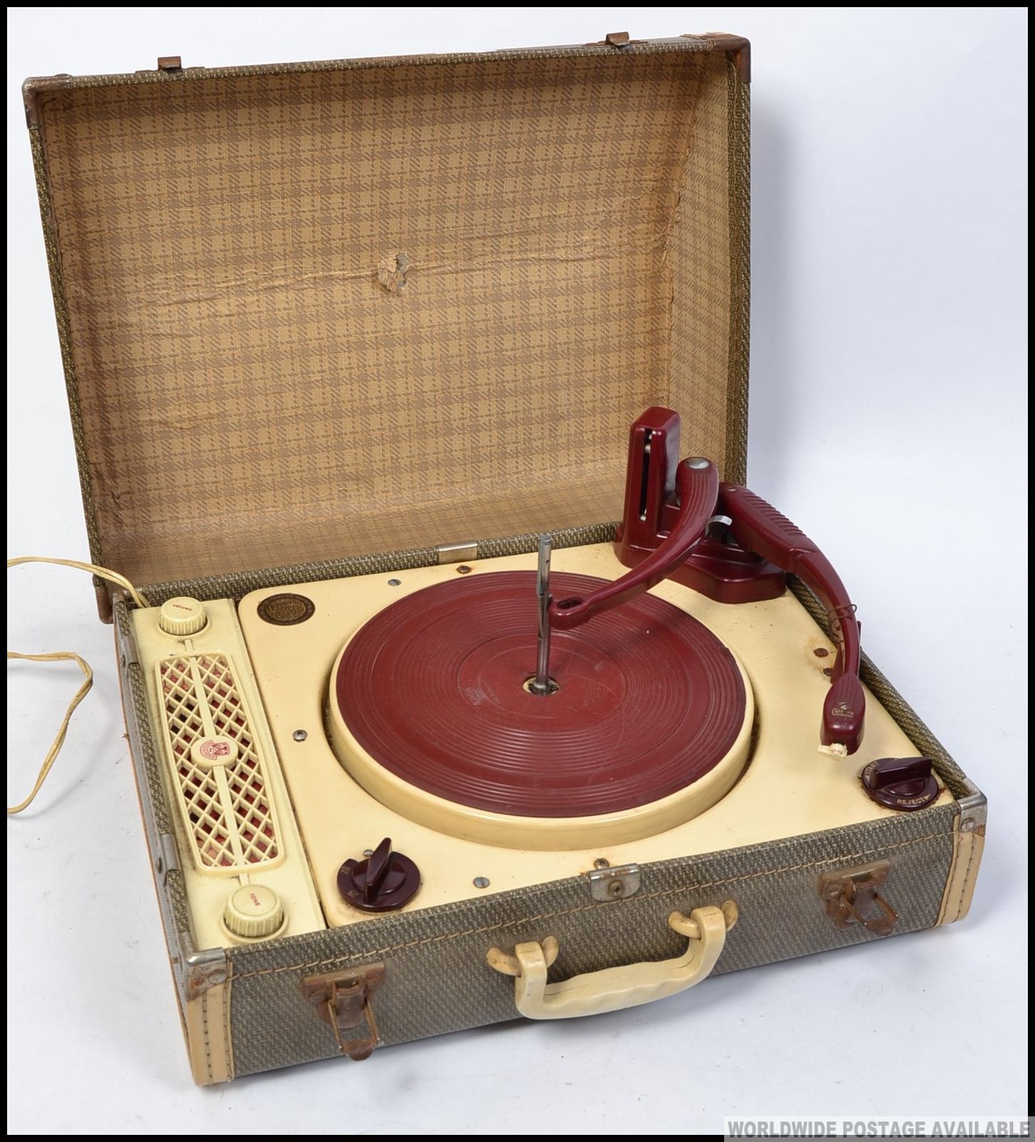 A Vintage portable 1950s Regentone Collaro RC 456 four speed Record ...