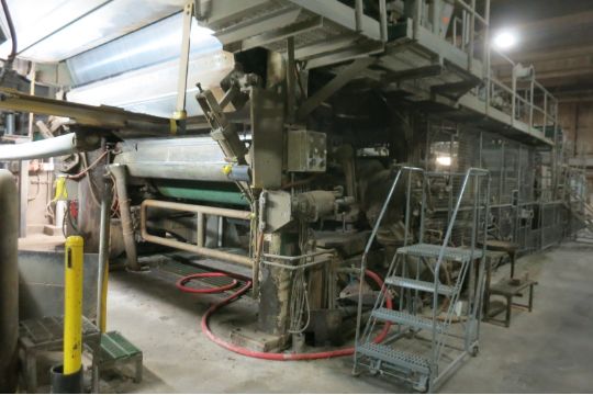 144" wide Wet crepe paper machine section including 12'dia Yankee drier ...