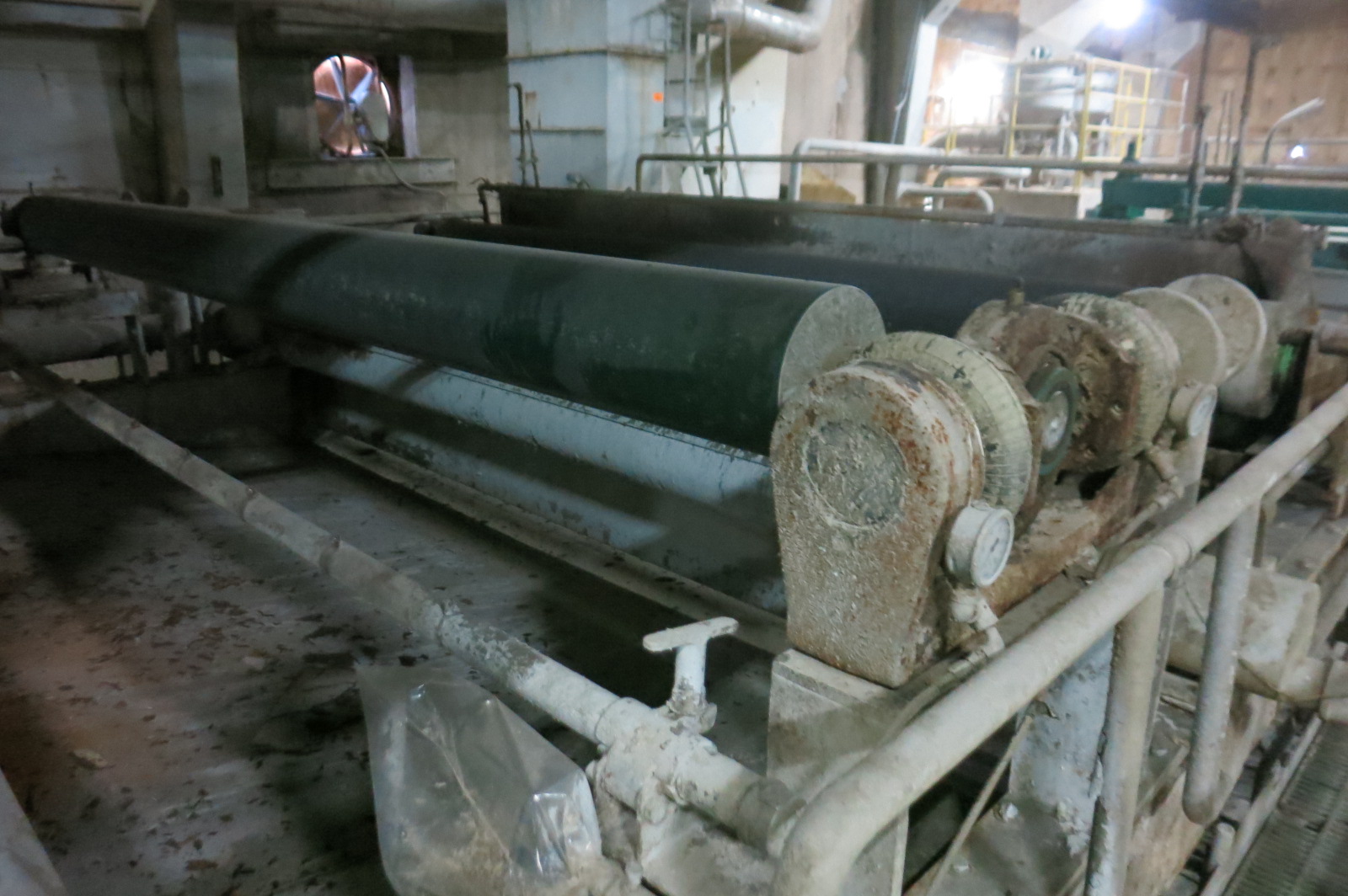 144" wide Wet crepe paper machine section including 12'dia Yankee drier ...