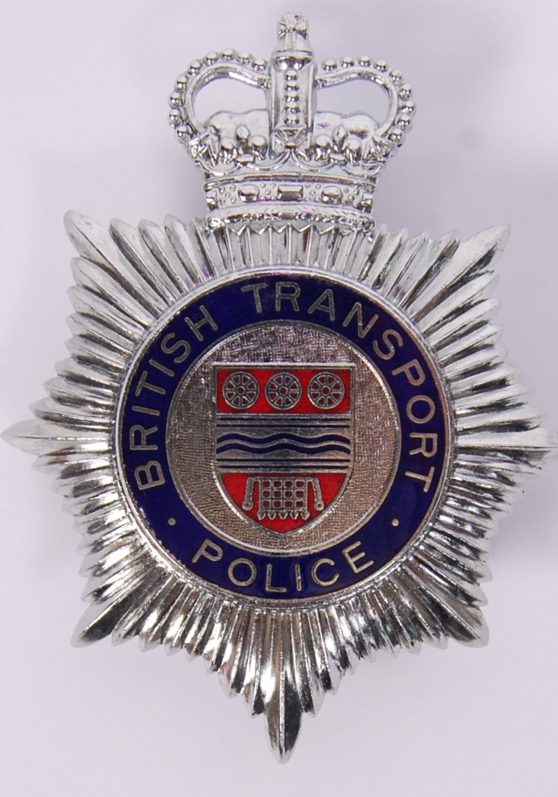 An original British Transport Police cap / hat badge of the BTP crest ...