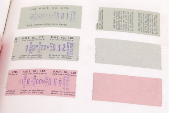 A large collection of assorted vintage bus tickets and related ephemera ...