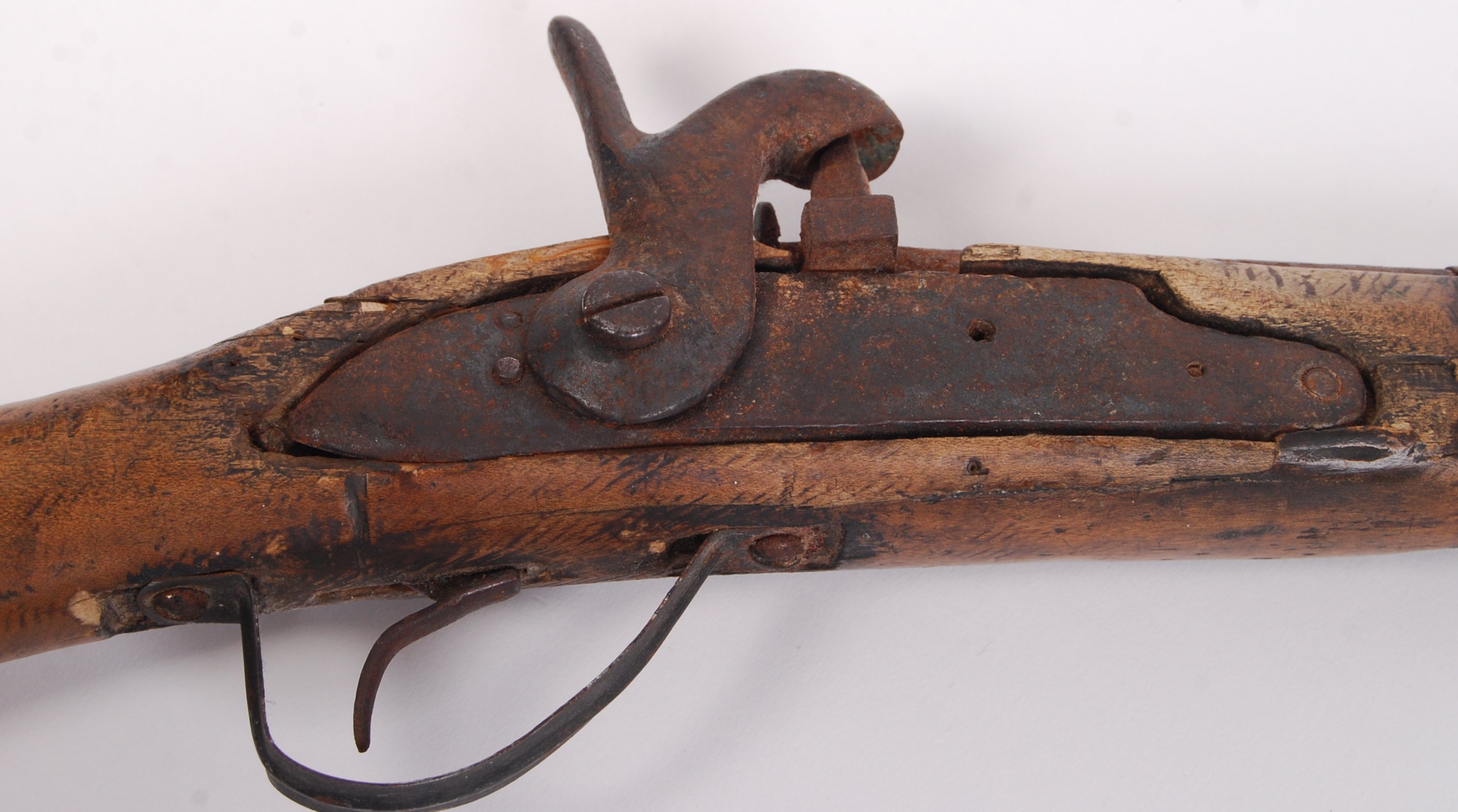 An antique 19th century likely Indian made percussion cap rifle. With ...
