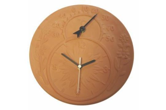 Gardman Terracotta Garden Clock And Thermometer - Garden Design Ideas