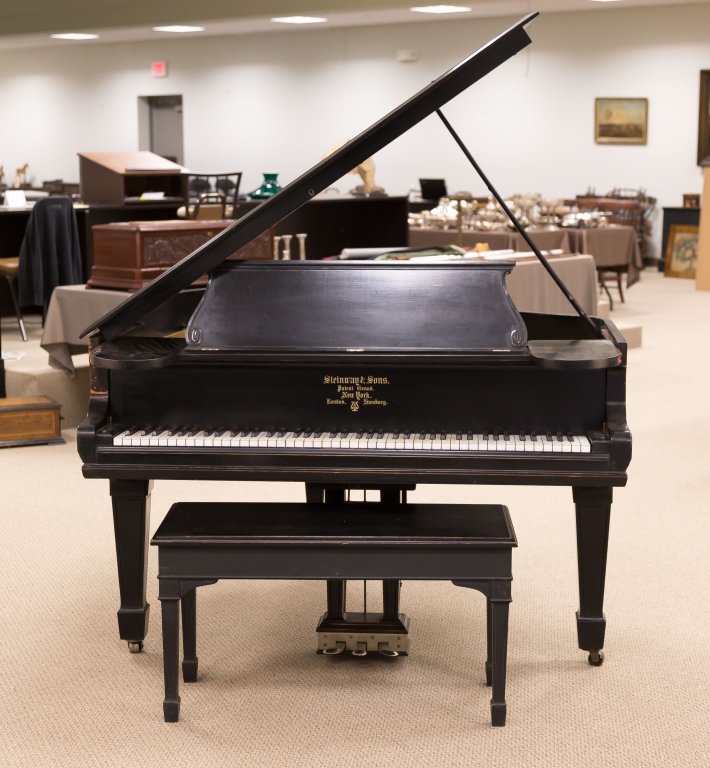 Steinway and Sons Ebonized Grand Piano.Pat. 1859 & '72. Patent Grand ...