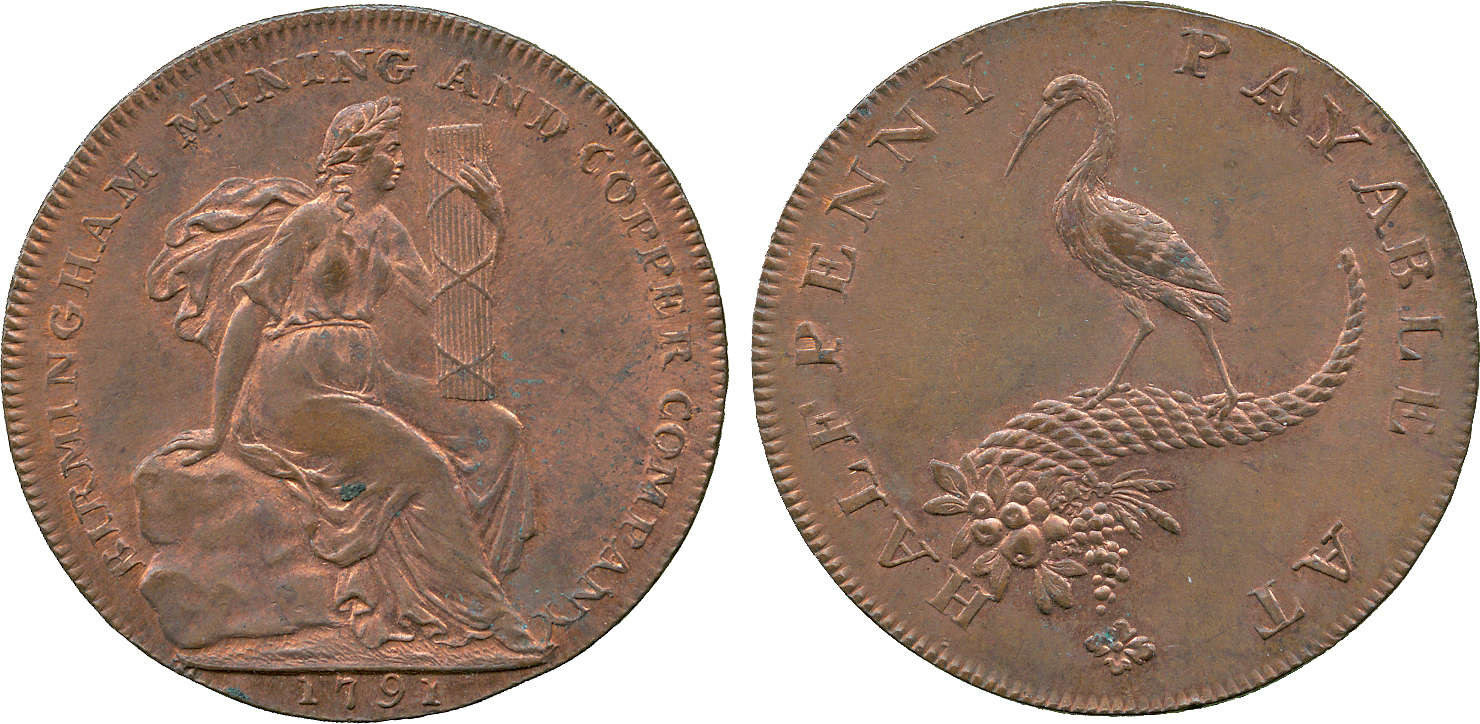 BRITISH 18th CENTURY TOKENS, Birmingham Mining & Copper Co., Copper ...