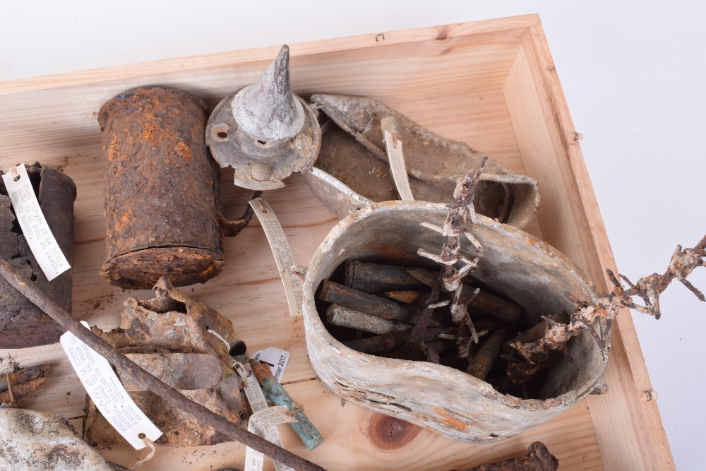 Collection of WW1 Battlefield Relics, time and place labelled by ...