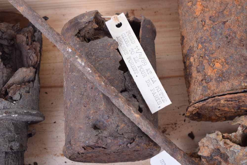 Collection of WW1 Battlefield Relics, time and place labelled by ...