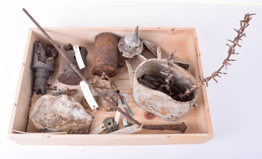 Collection of WW1 Battlefield Relics, time and place labelled by ...