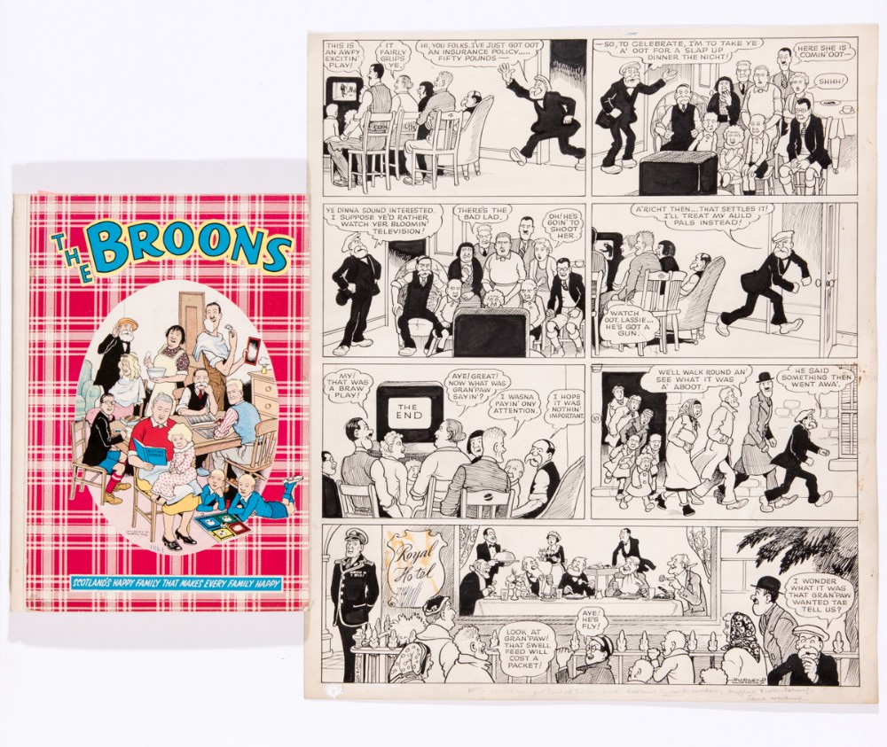The Broons original artwork (1961) drawn and signed by Dudley Watkins ...