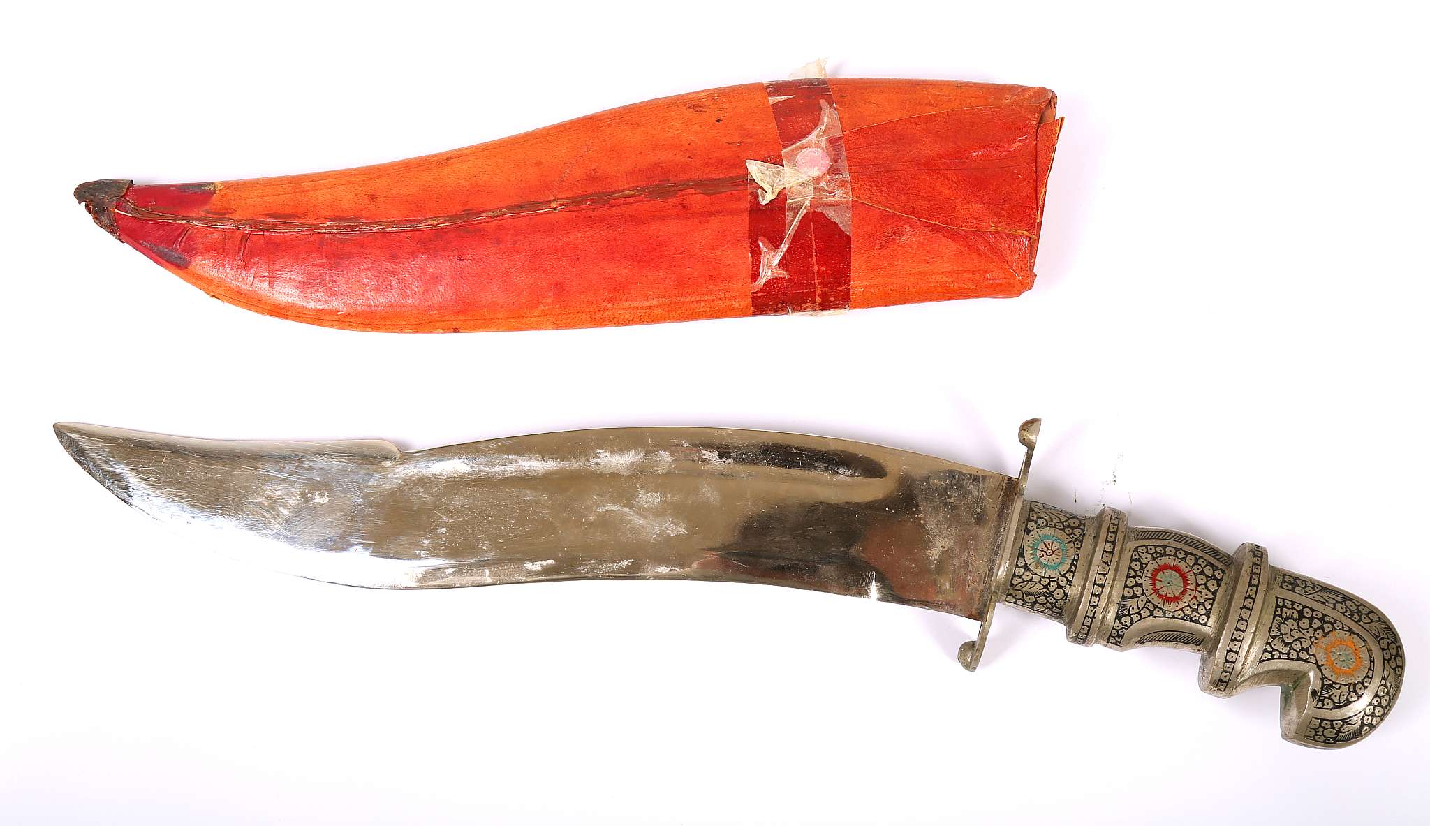 A MID 20th CENTURY INDO-PERSIAN KHANJAR (DAGGER), with metal stepped ...