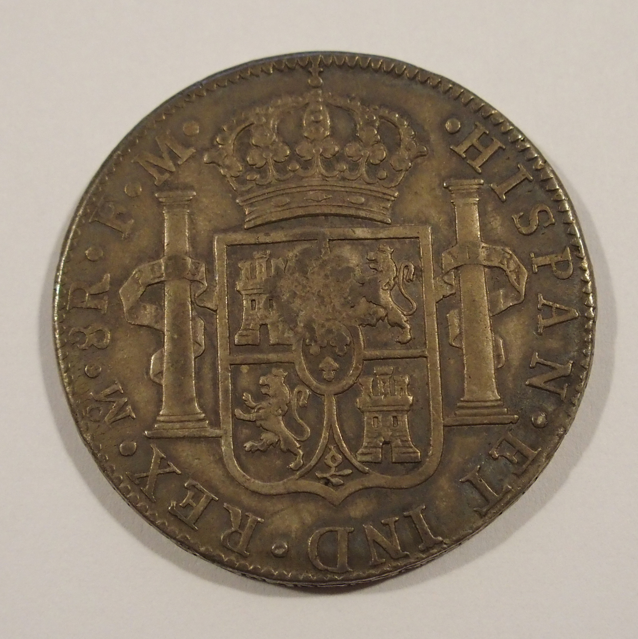 1791 George III oval countermarked dollar emergency issue of a Spanish ...