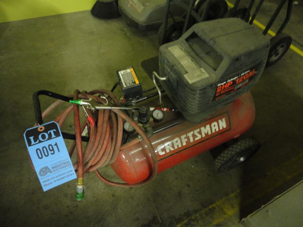 2 HP / 12 GALLON CRAFTSMAN SINGLE CYLINDER OIL FREE PORTABLE ELECTRIC ...