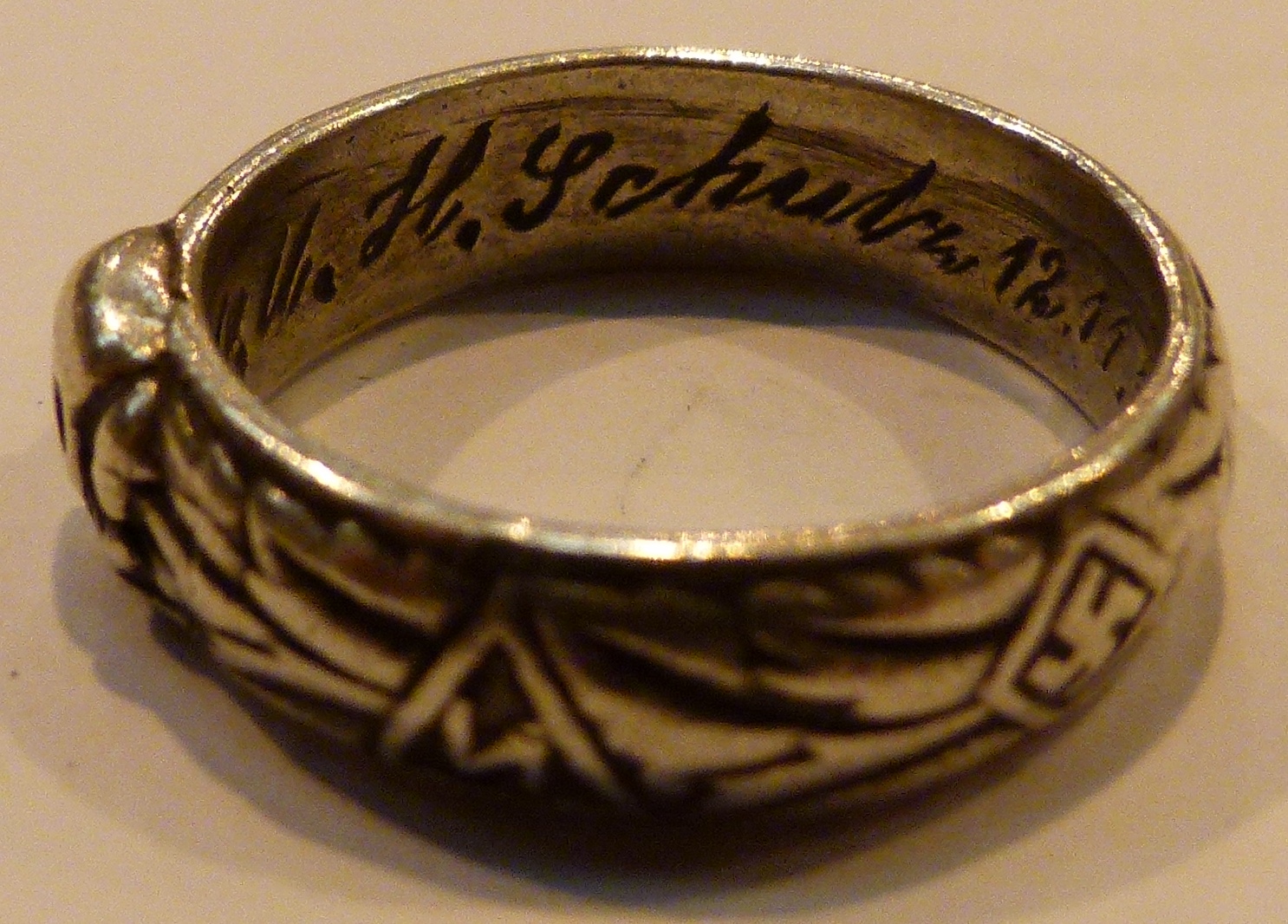 German Nazi silver Schutz ring, 1941