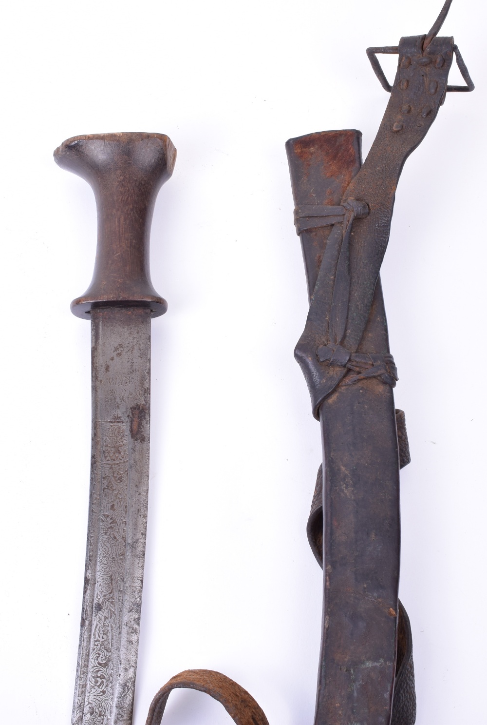 ^Ethiopian Sword Shotel, fitted with a large one piece carved ...