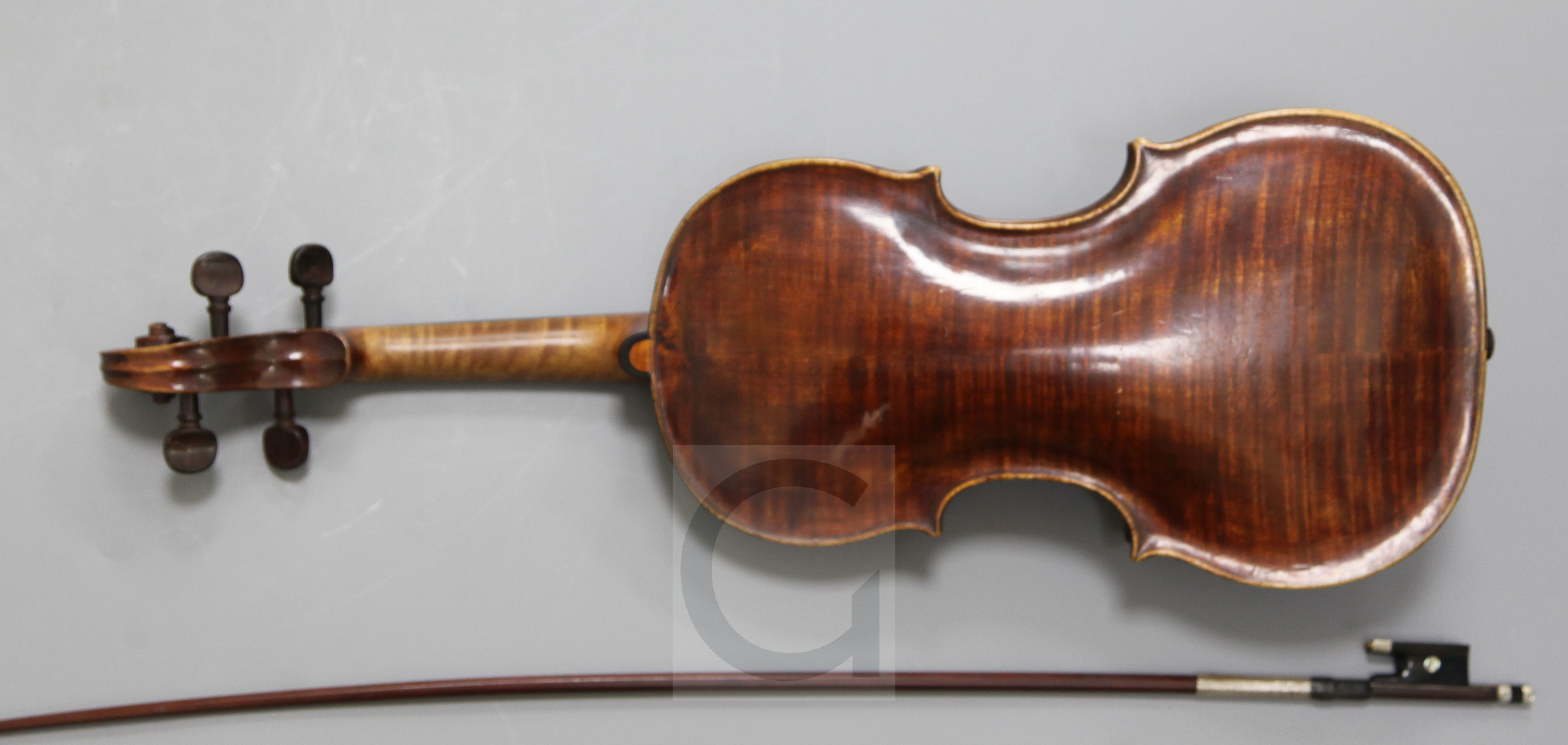 A late 18th century violin by Ludwig Bausch, c.1780 with makers label ...