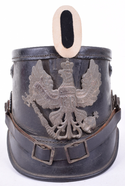Prussian Enlisted Mans Shako, a good very large size all leather shako ...