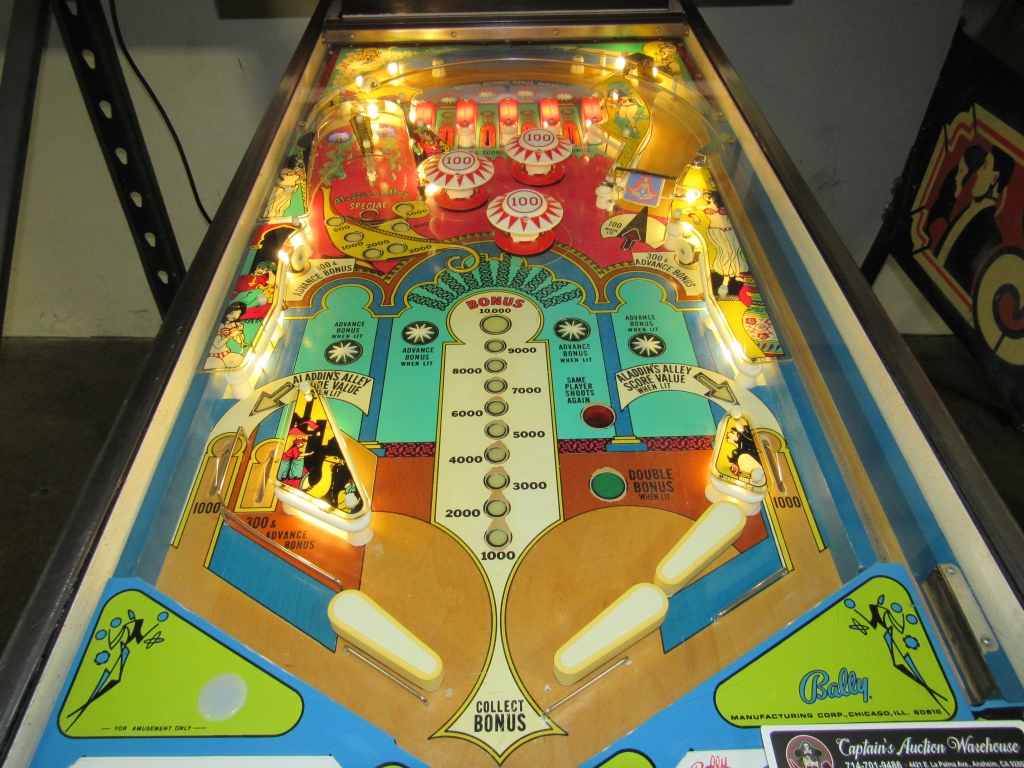 ALADDIN'S CASTLE PINBALL MACHINE BALLY 1975. Item is in used condition ...