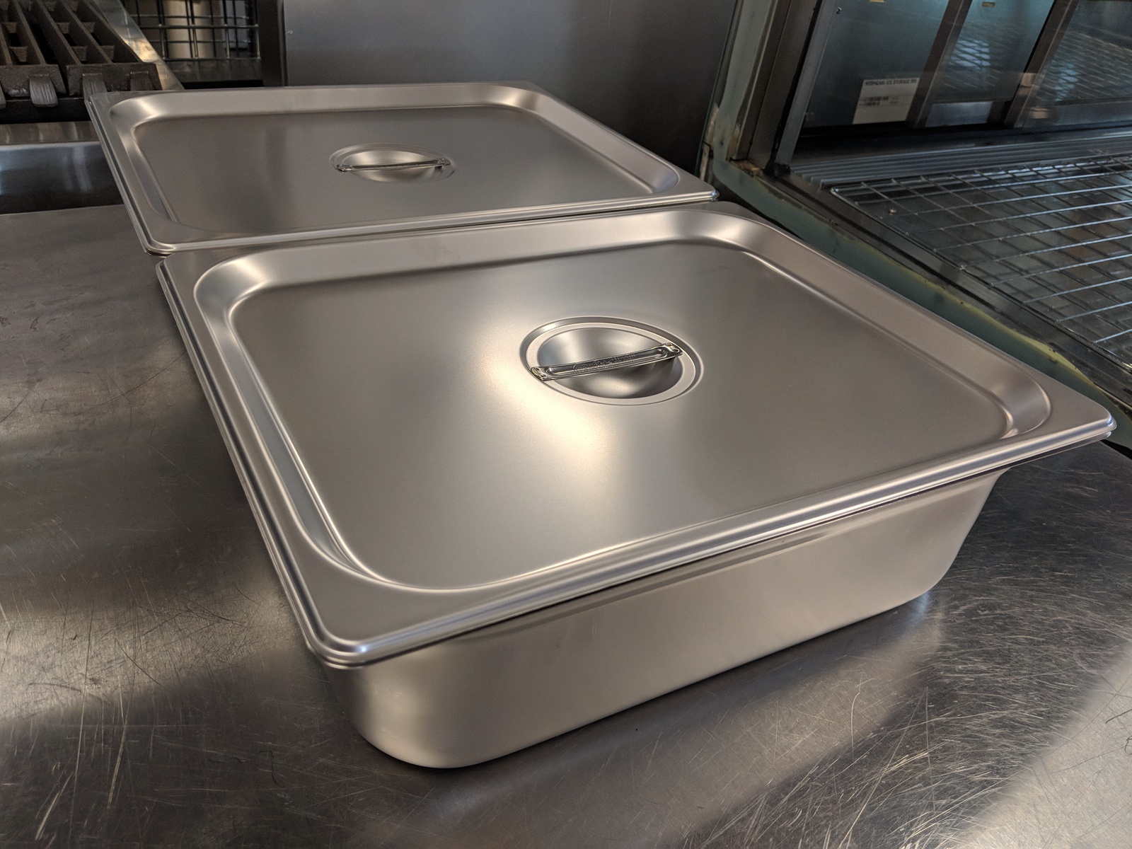 1/2 Size, 4" Deep Stainless Steel Insert with Solid Lids - Lot of 2 (4 ...