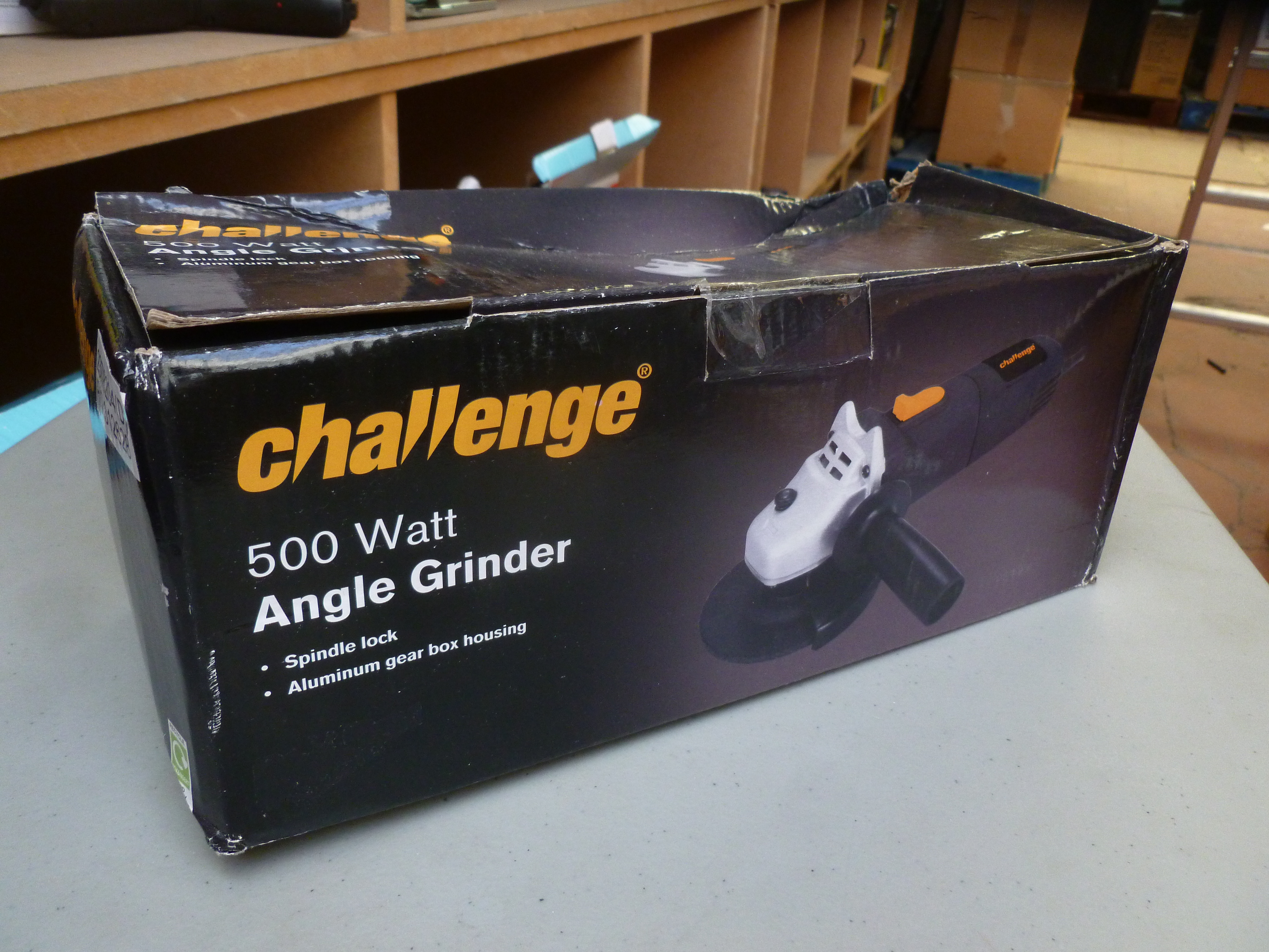 Challenge 500W Angle Grinder. Appear to look brand new and sealed, all ...