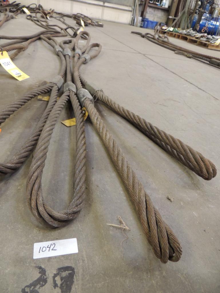 LOT: (4) 1 in. x 6 ft. Lifting Cables, 18 in. Eye, 19,600 lb. Capacity