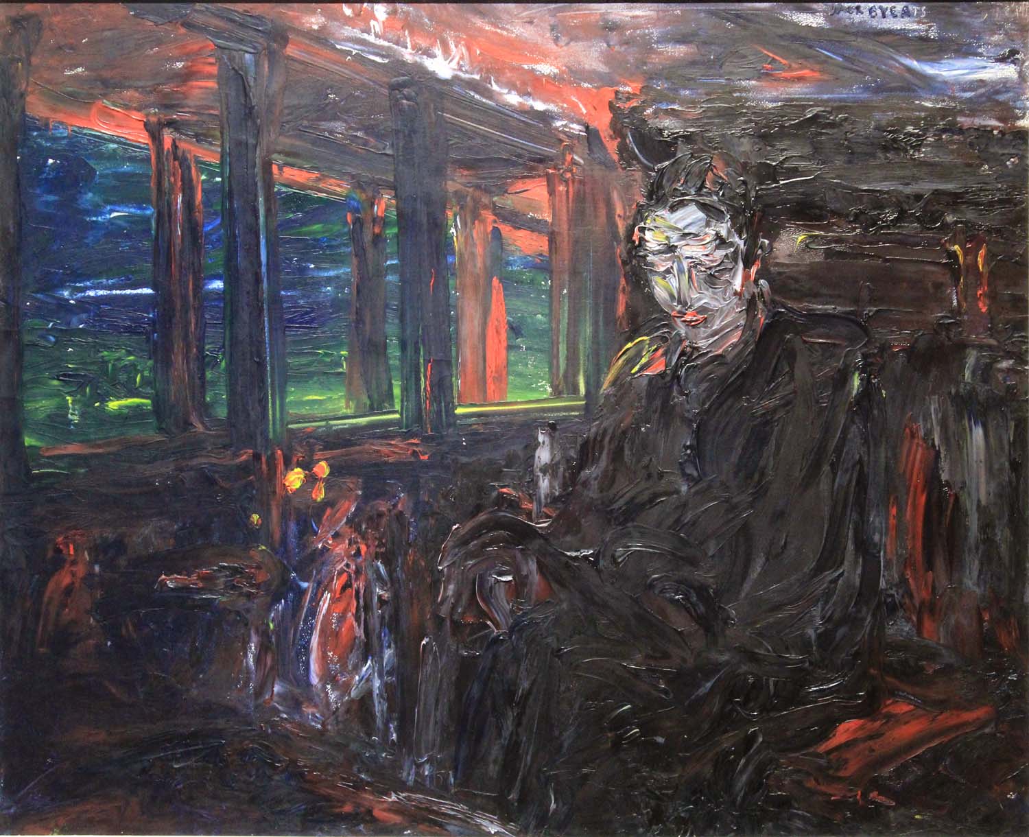 Jack Butler Yeats RHA, 1876-1957 MAN IN A TRAIN THINKING (1927) Oil on ...