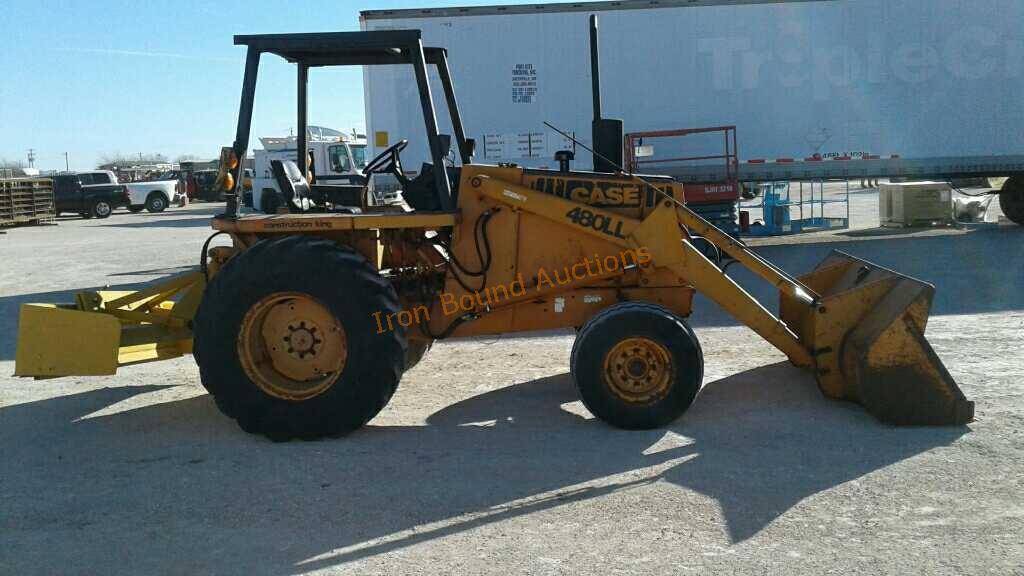 Case 480LL Construction King Skip Loader, 7Ft Box Blade, Front Tire ...