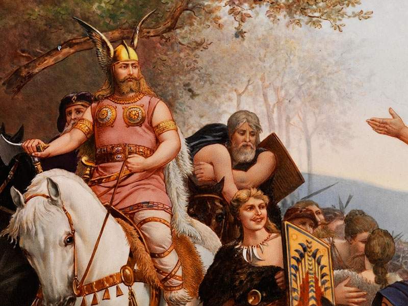 I. Fiedler,German 19th century painter ARMINIUS' TRIUMPHAL PROCESSION ...