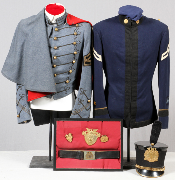 WEST POINT, VPI AND VMI CAP BADGES, BELT BUCKLE AND UNIFORMS, C1940 ...