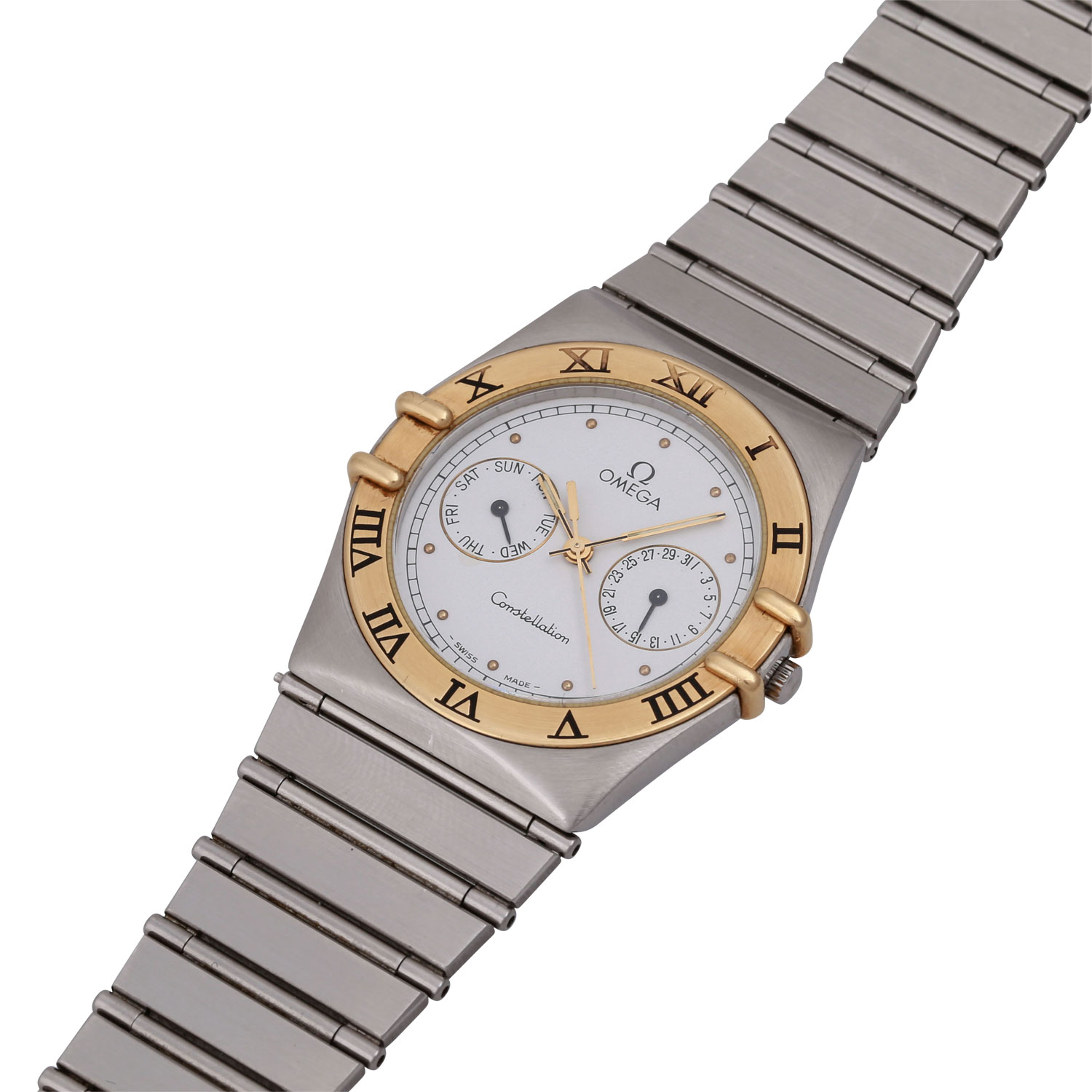 OMEGA Constellation Armbanduhr, Ref. 396.1070.Edelstahl / Lünette Gold 18K. Quarz-Werk, Cal. 1444