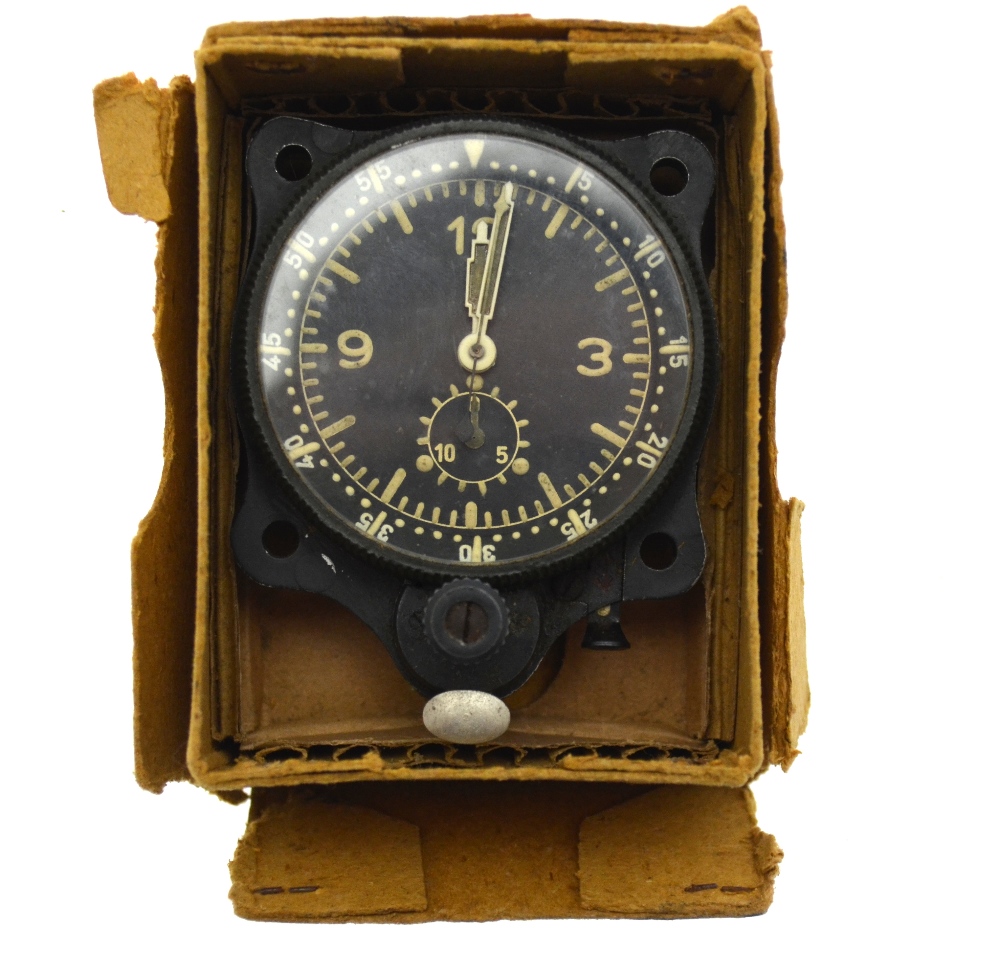 A WW2 German Luftwaffe Navigator's clock with top watch and time-elapse ...