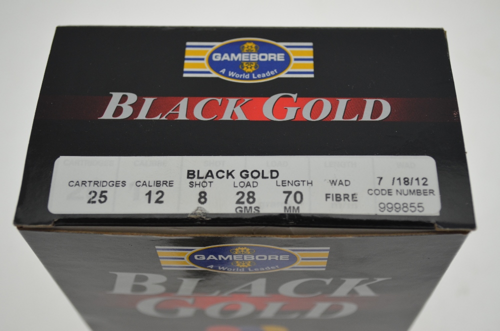 Three slabs of Gamebore Black Gold 12 gauge shotgun cartridges, Diamond ...