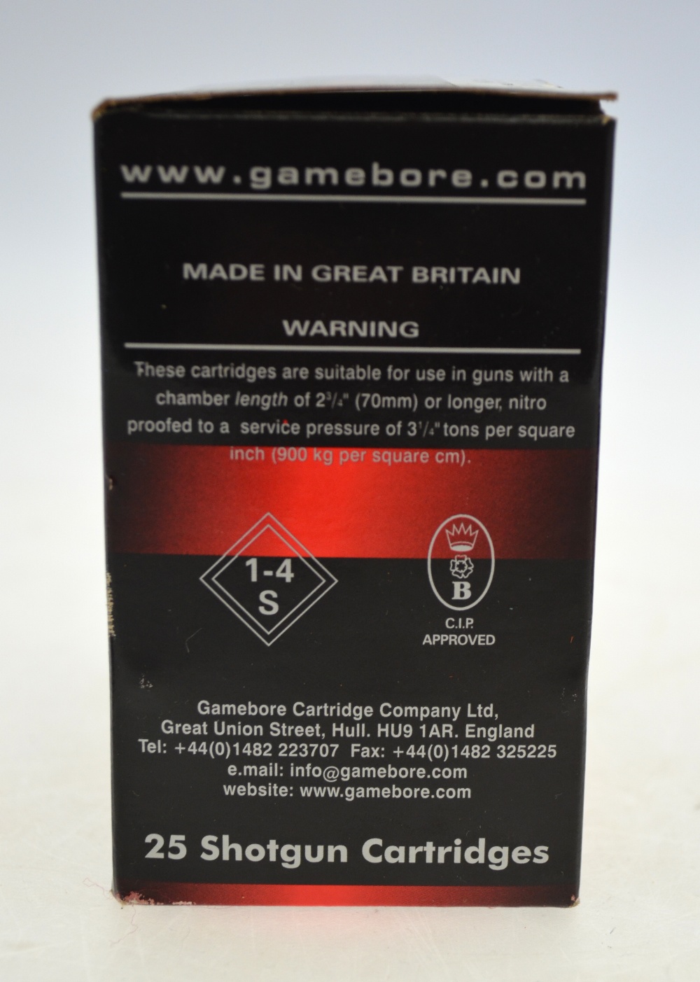 Three slabs of Gamebore Black Gold 12 gauge shotgun cartridges, Diamond ...