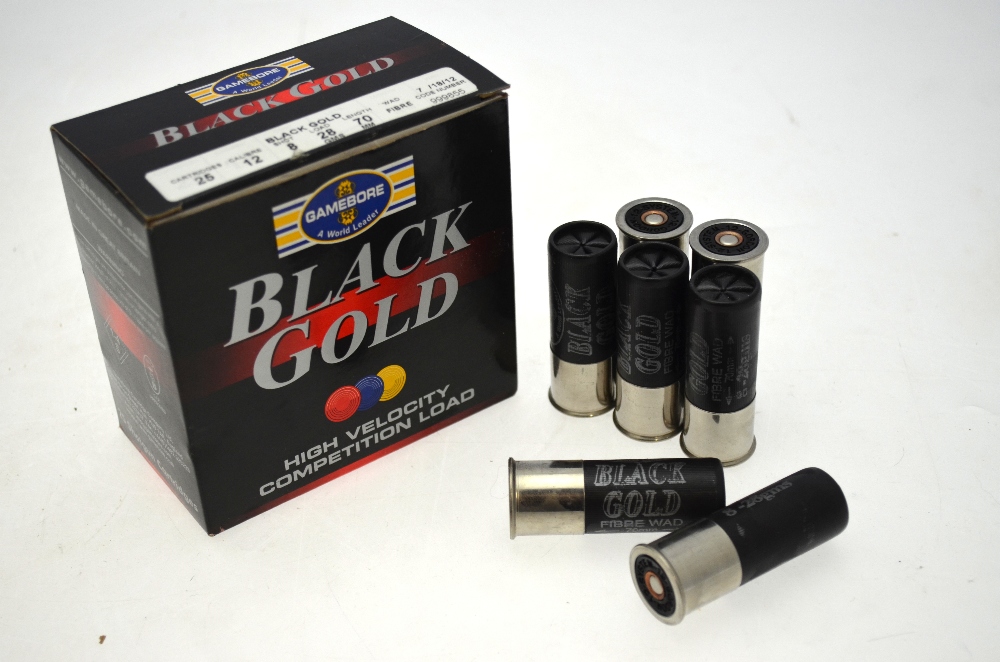 Three slabs of Gamebore Black Gold 12 gauge shotgun cartridges, Diamond ...