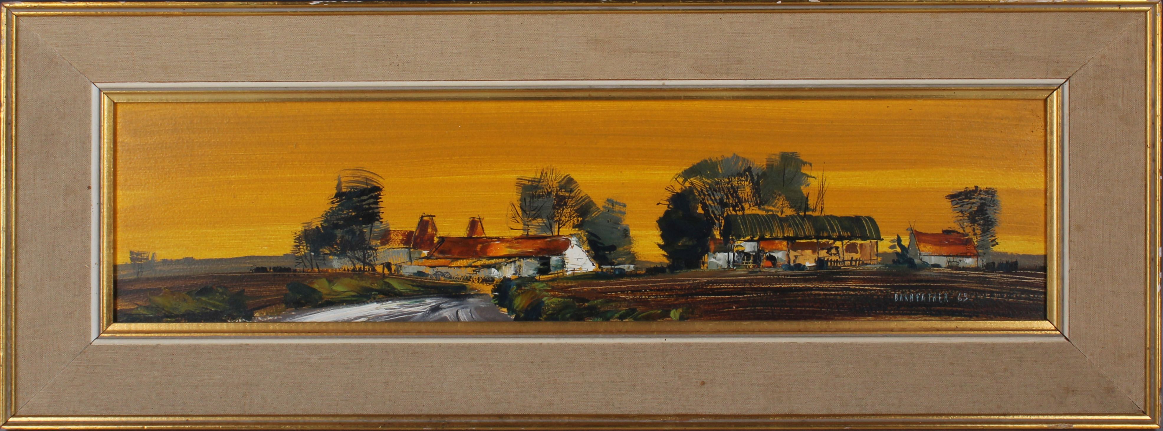 Michael Barnfather (b.1934), 'A Kent Landscape', oil on board ...