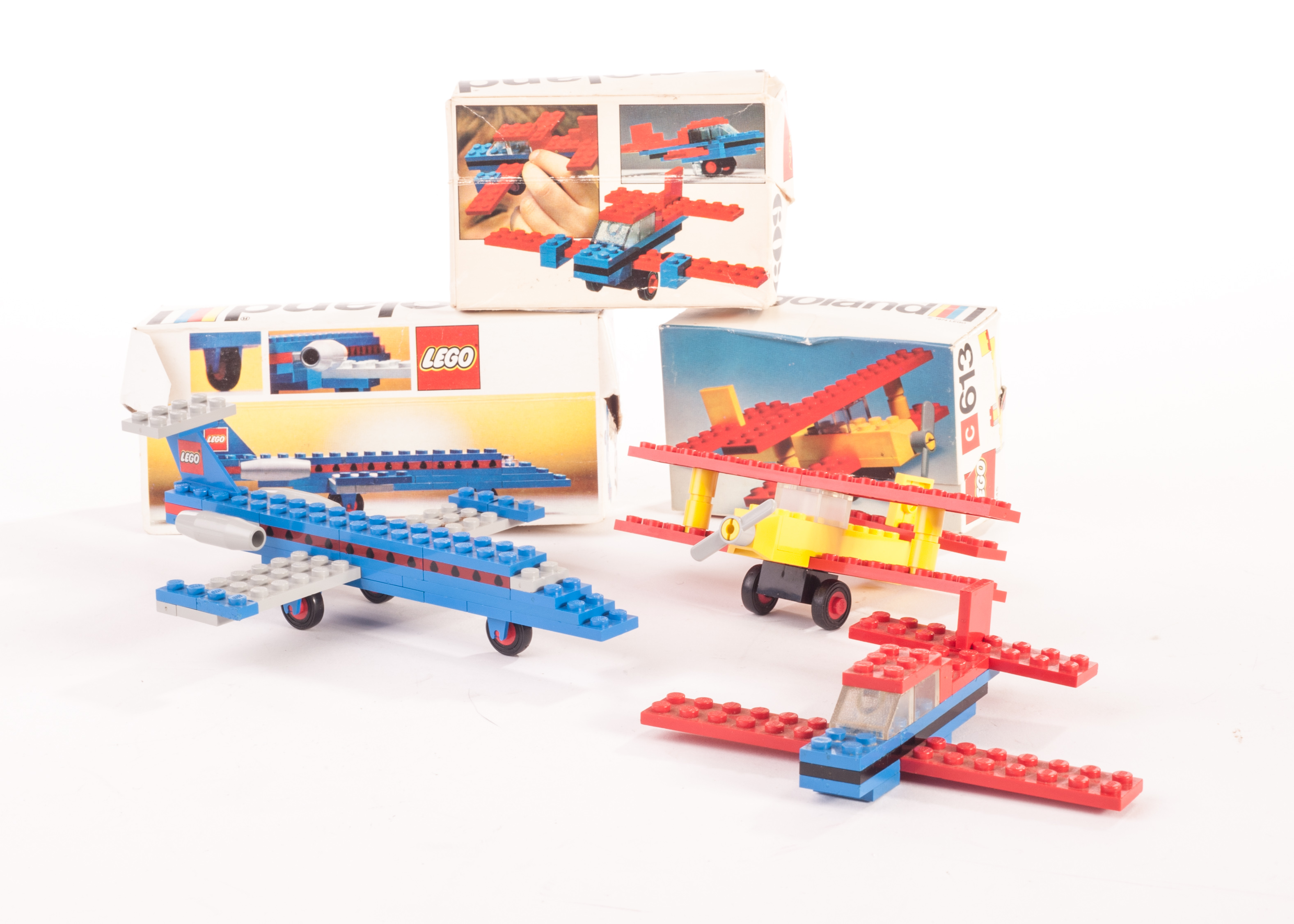 1970s Lego Aircraft: 613 Bi-Plane, 618 Police Helicopter, 657 Executive ...
