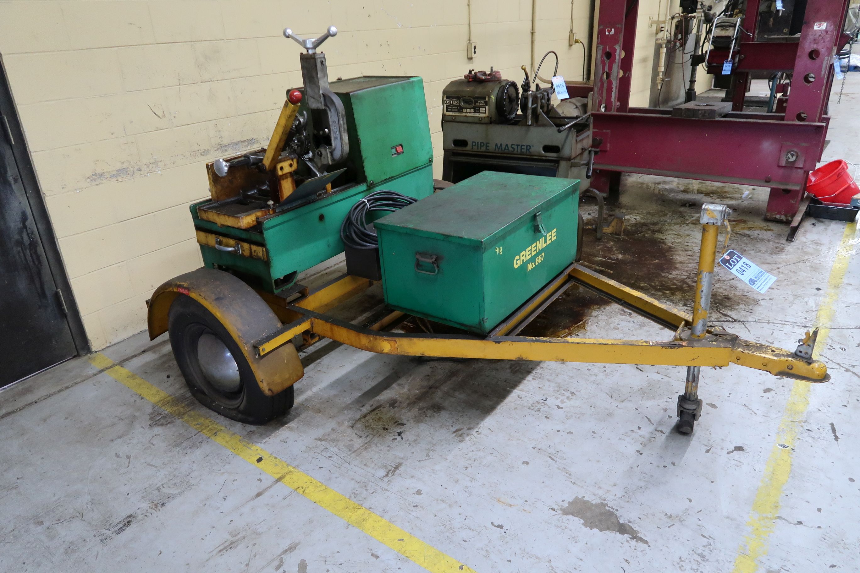 GREENLEE NO. 460 TRAILER MOUNTED "AUTO-THREAD" PIPE THREADER WITH ...