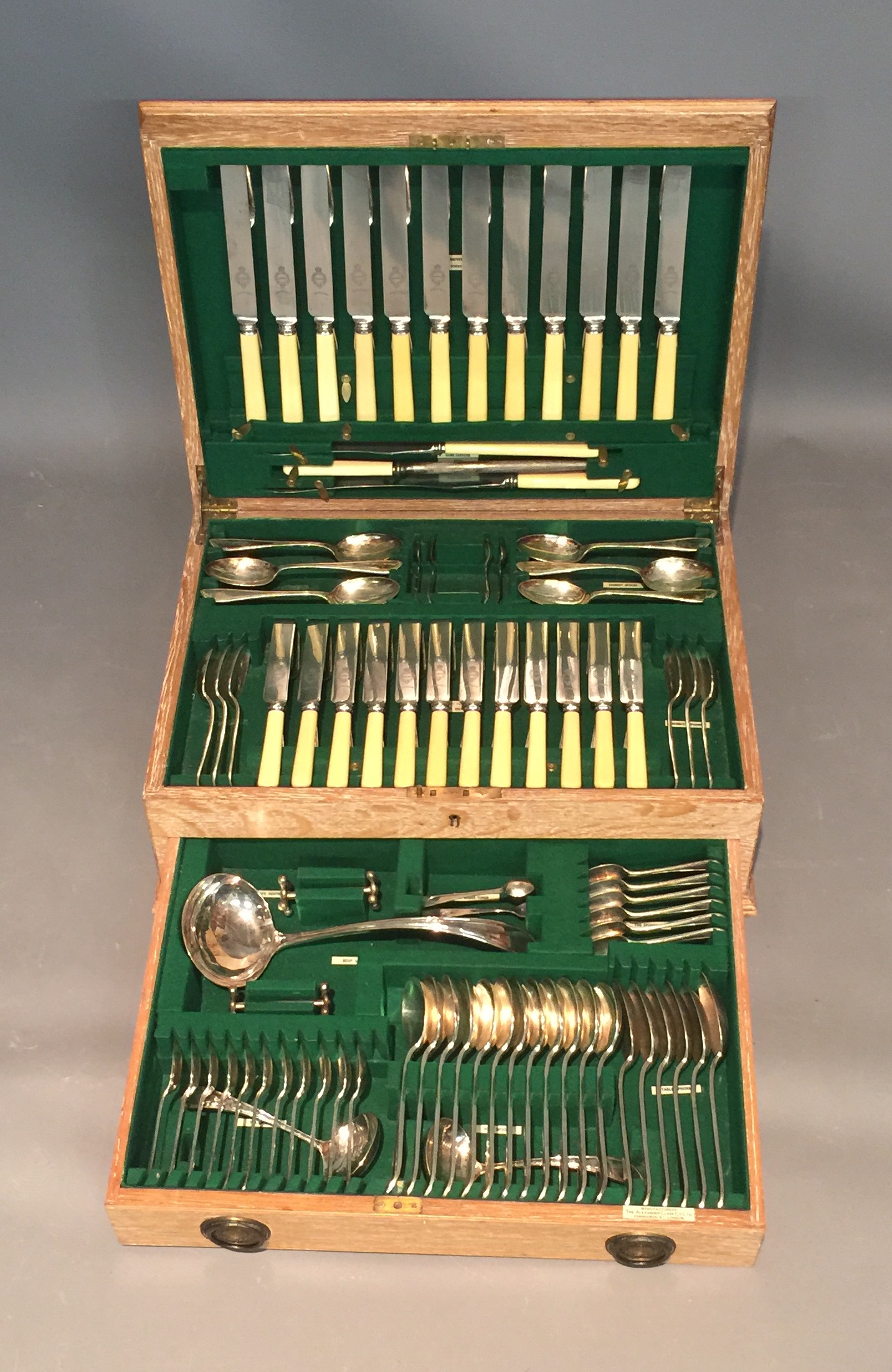 THE ALEXANDER CLARK COMPANY, AN EXTENSIVE SILVER PLATED CANTEEN OF ...