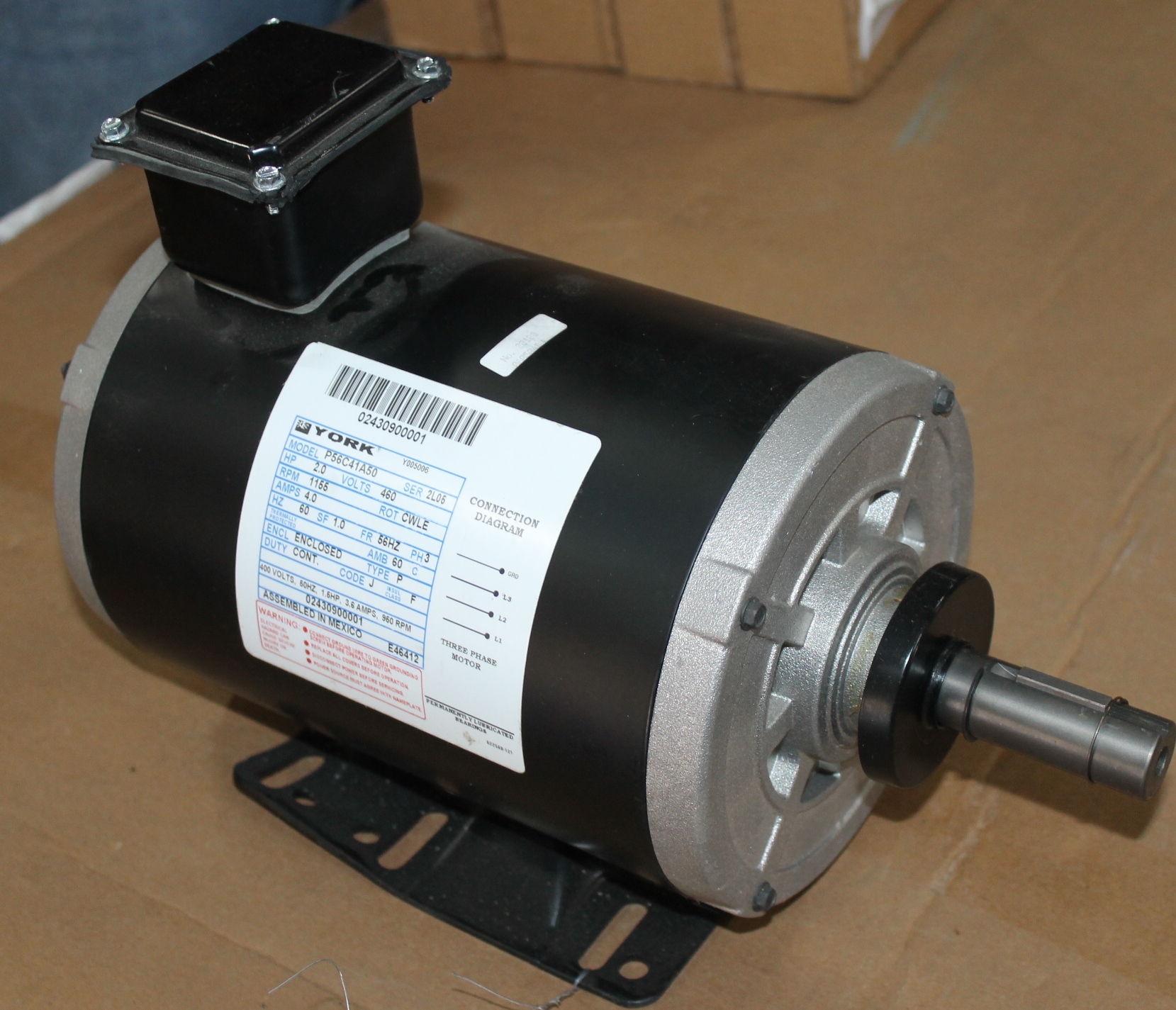 YORK 2 HP AC MOTOR,