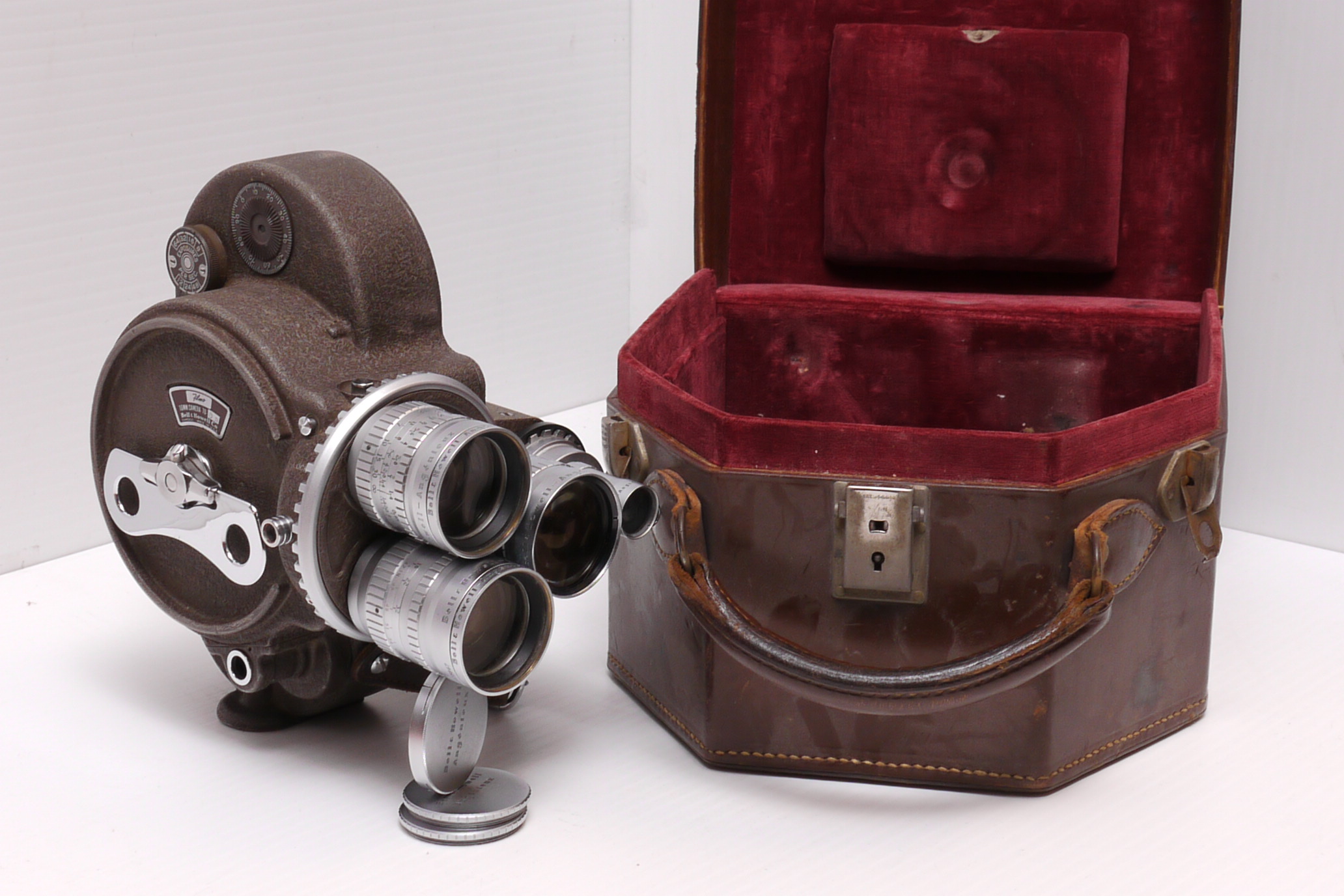 A Bell & Howell Filmo 70 Cine Camera, with Angenieux f/2.5 3", f/0.95 1 ...