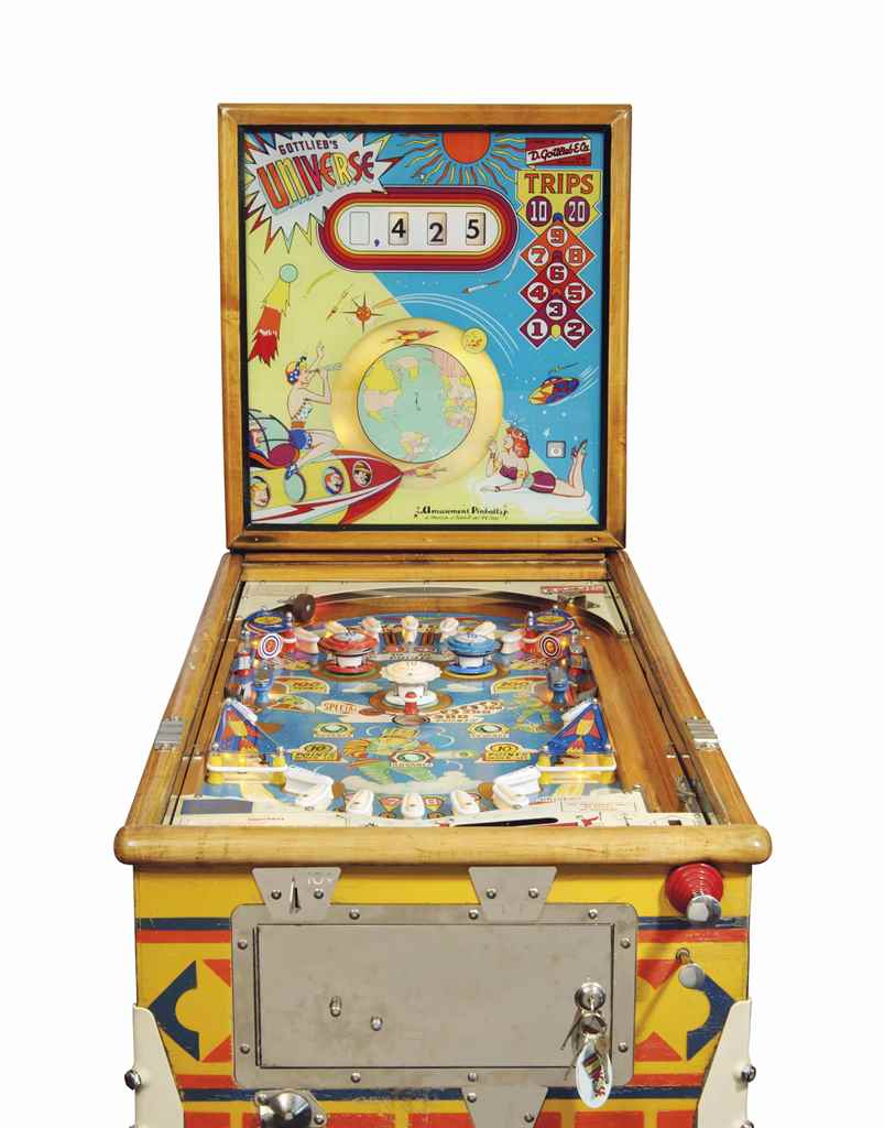 AN ELECTRO-MECHANICAL UNIVERSE PINBALL MACHINE MADE BY G. GOTTLIEB & CO ...