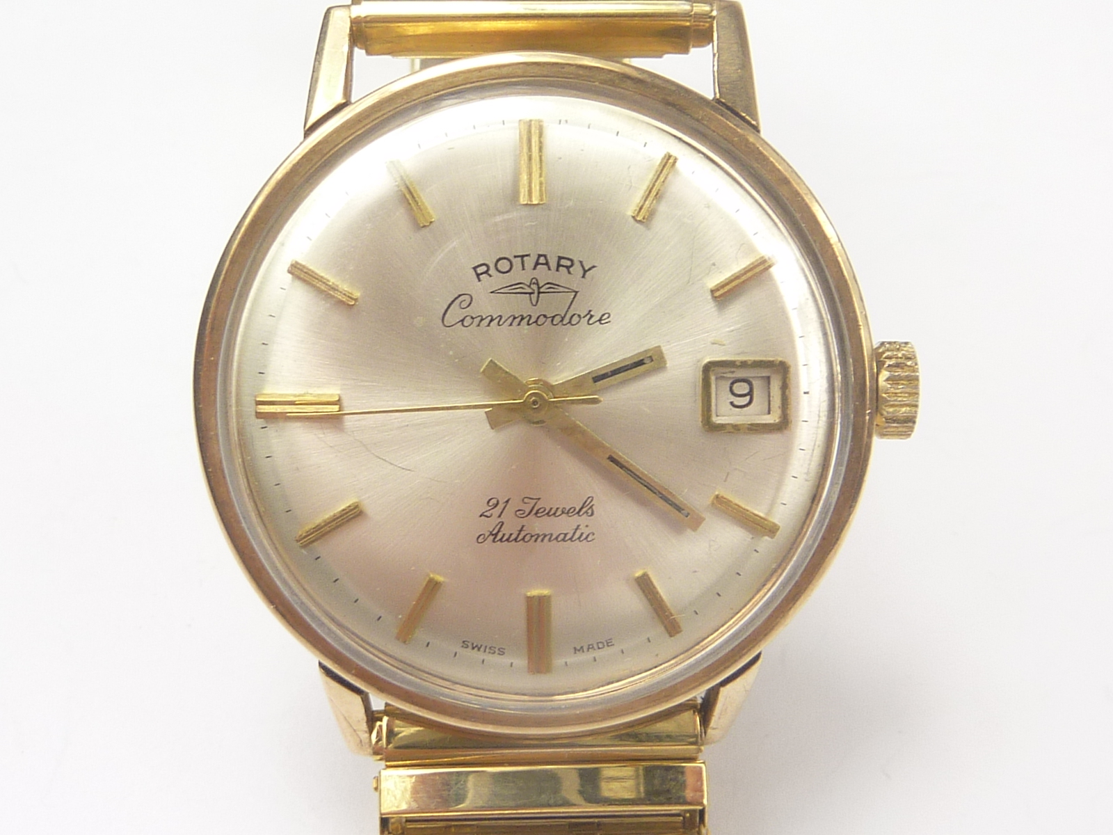 Gent's Rotary Commodore 9ct gold watch, automatic. Condition Report ...