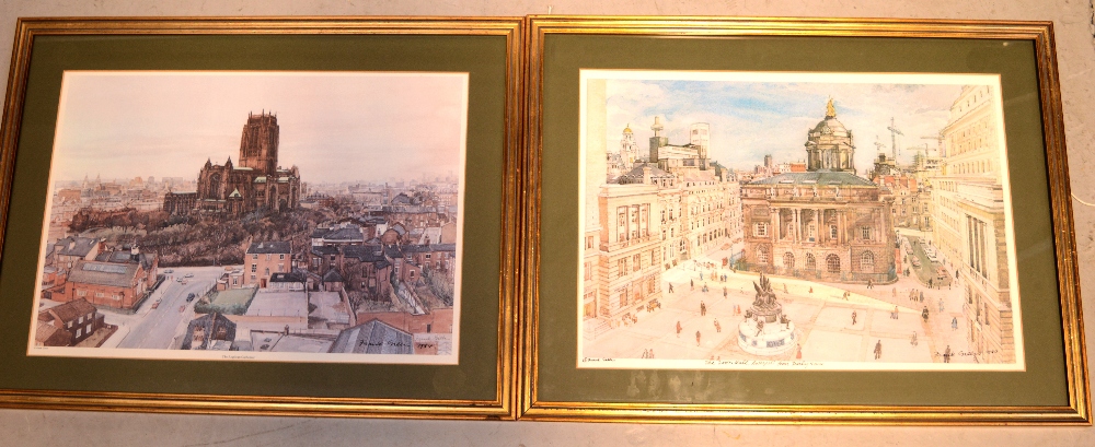 After Frank Green (20th century); a colour lithograph, 'The Town Hall ...