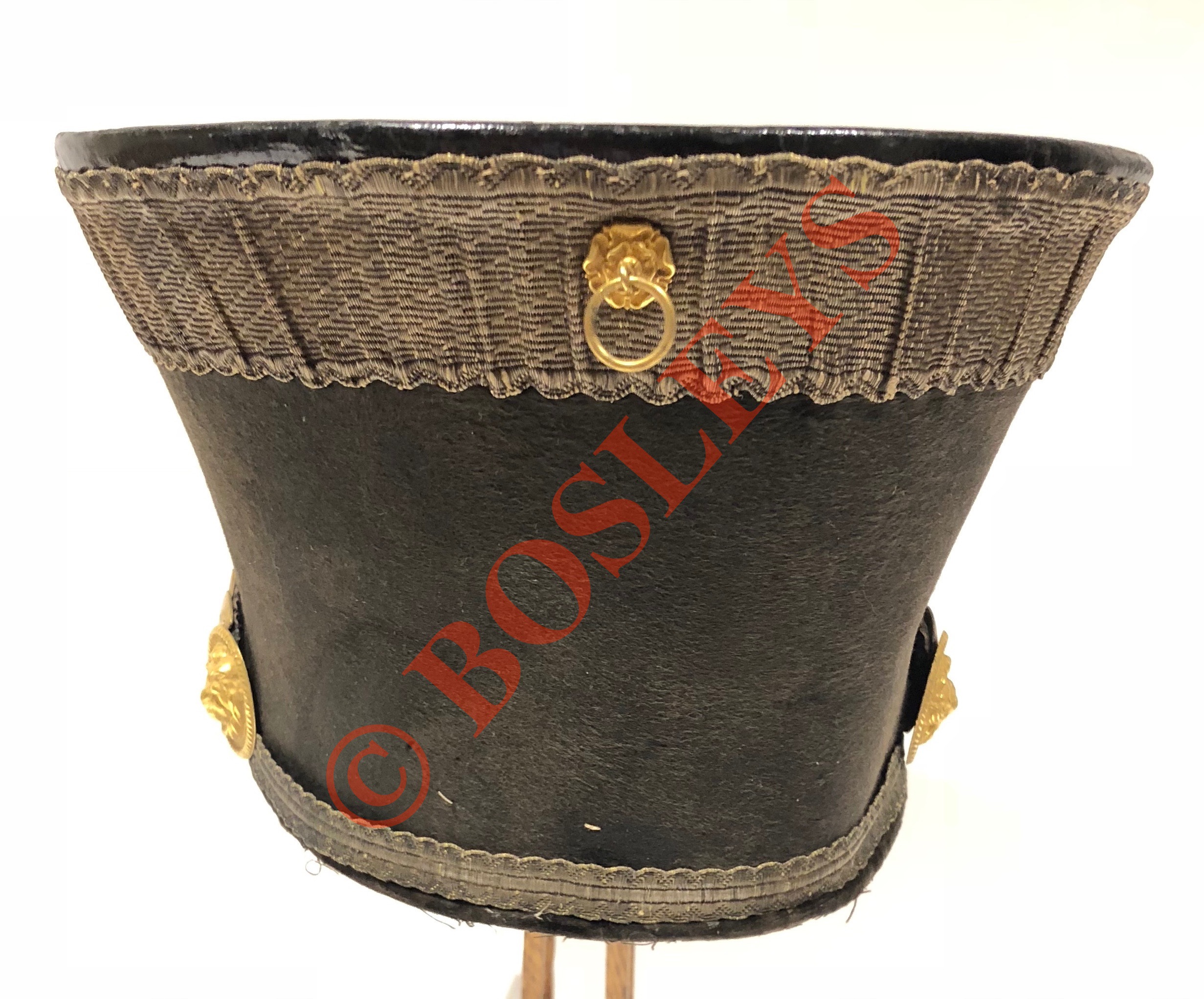 1819-1829 pattern bell top shako. A good scarce example of black beaver ...