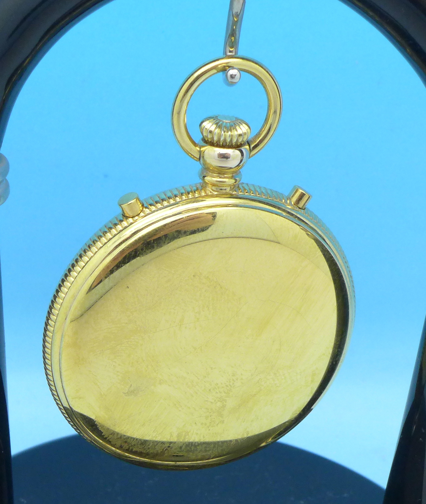 A Sewills of Liverpool chronograph plated pocket watch with moonphase ...