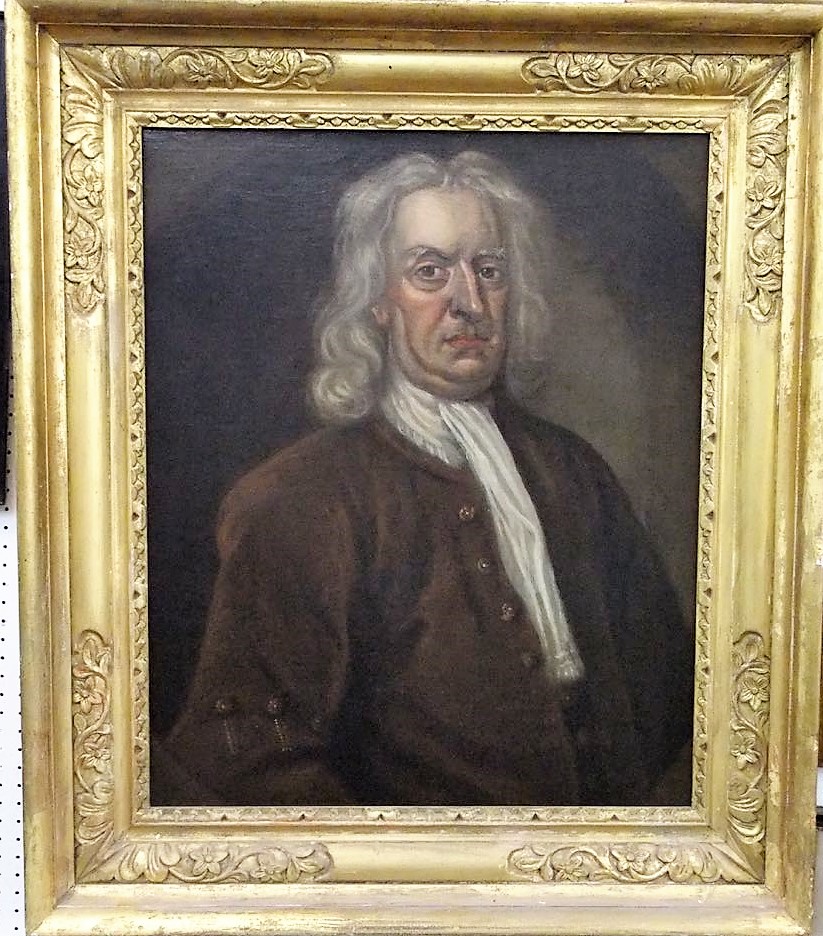 A 19th century oil painting on canvas, half length portrait of Sir ...