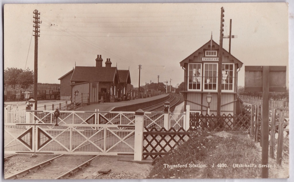 Norfolk Thursford Railway Station Level Crossing and Signal Box R/P ...