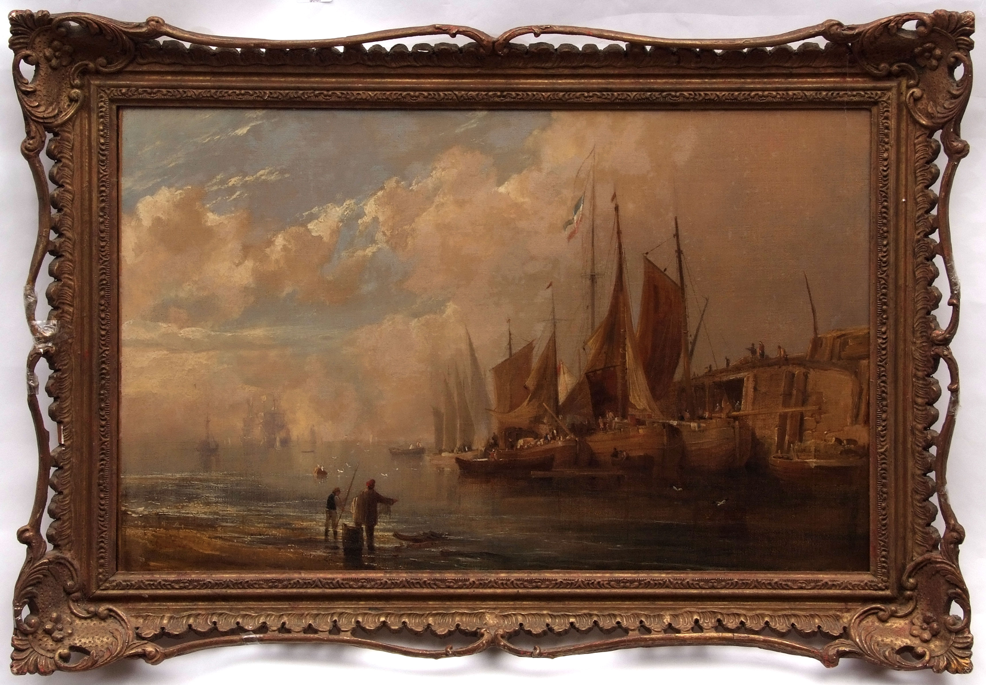 ATTRIBUTED TO JOSEPH STANNARD (1797-1830) Harbour scene with boats and ...
