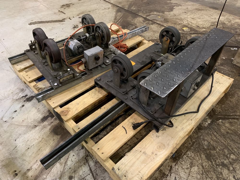 Lot of (2) Shop Made Rotating Pipe Welding Fixtures