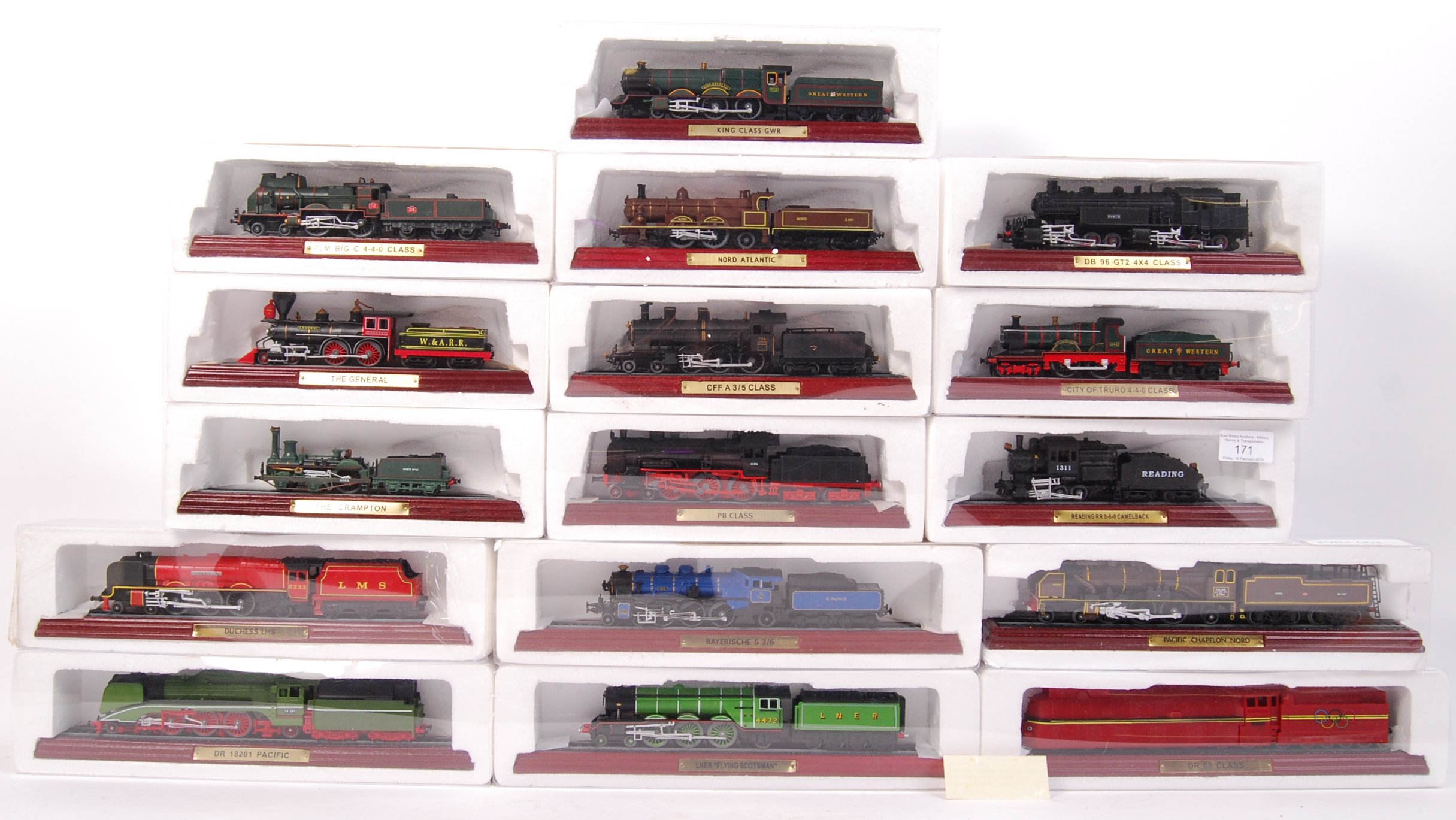 A collection of 16x Atlas Edition collector train locomotive models to ...